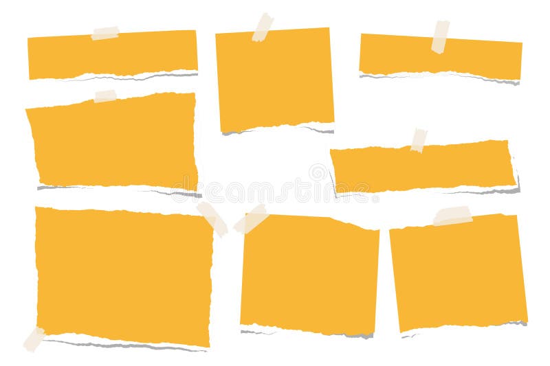 Yellow Ripped Strips, Notebook, Note Paper for Text or Message Stuck ...