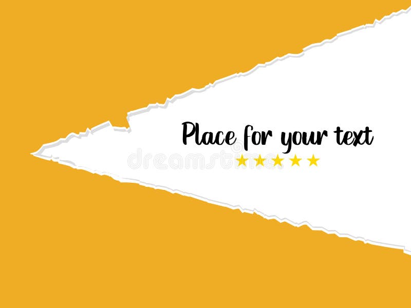 Yellow Ripped Open Paper with White Background. Place for Your Text ...