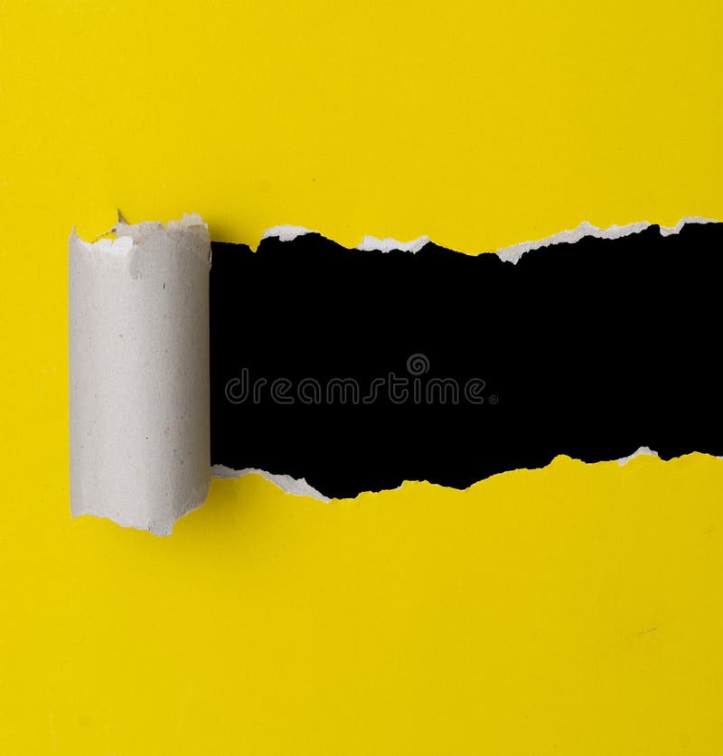 Yellow Ripped Paper Isolated White Background Stock Vector ...