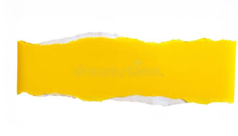 Yellow Ripped Paper with Torn Edges Revealing White Background ...