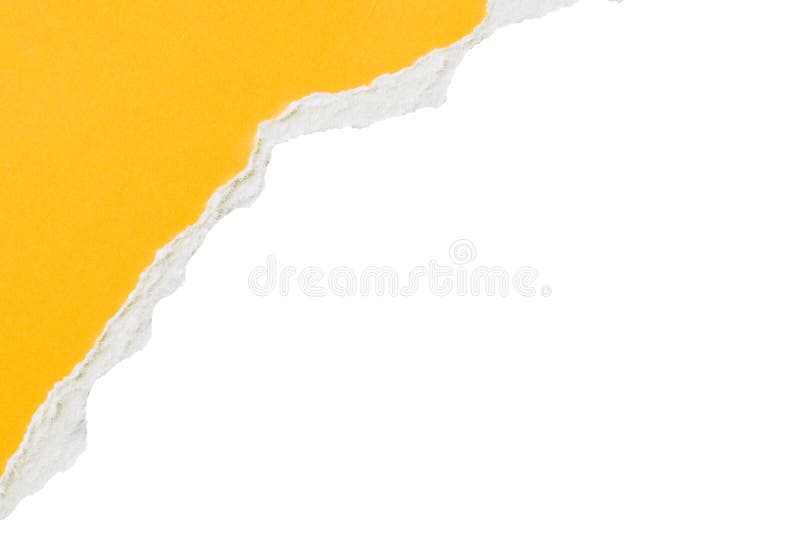 Yellow Ripped Paper Torn Edges Strips Isolated on White Background ...