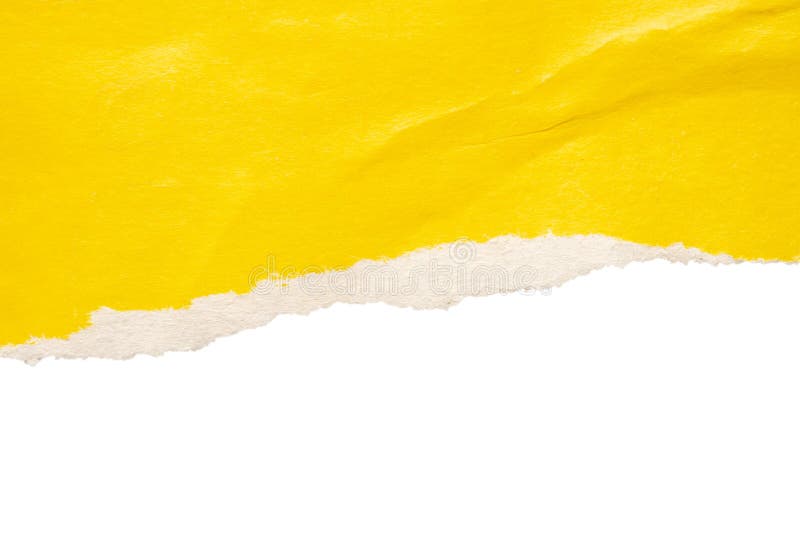Yellow Ripped Paper Torn Edges Strips Isolated on White Background ...