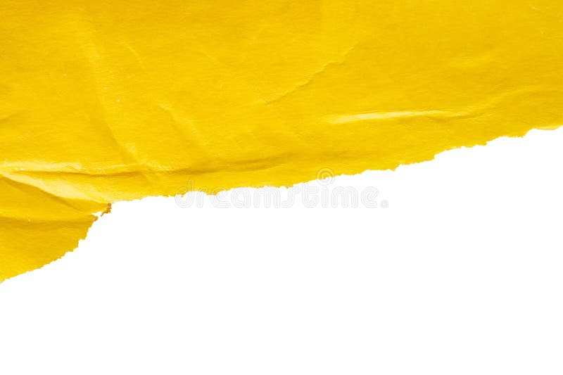 Yellow Ripped Paper Torn Edges Strips Isolated on White Background ...