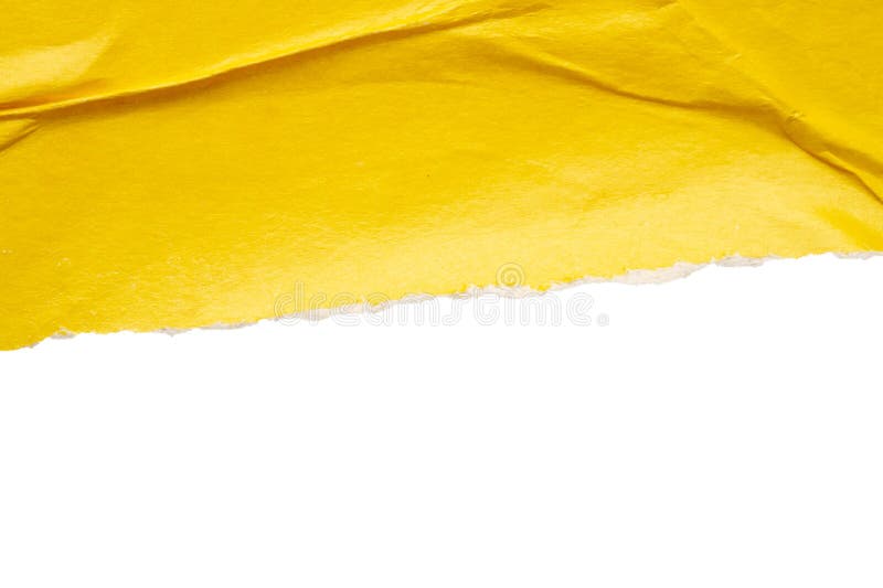 Yellow Ripped Paper Torn Edges Strips Isolated on White Background ...