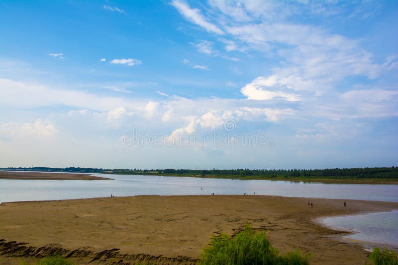The Yellow River scenery stock image. Image of white - 83413835