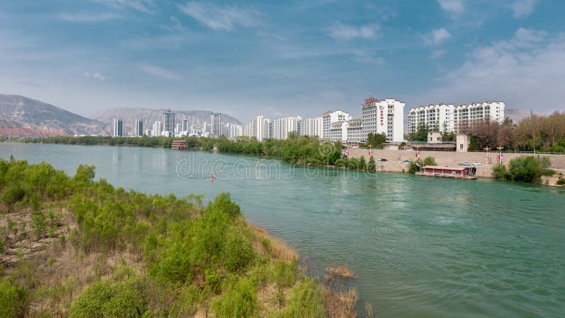 Yellow River Scenery in Liujiaxia, Gansu, China Stock Image - Image of ...