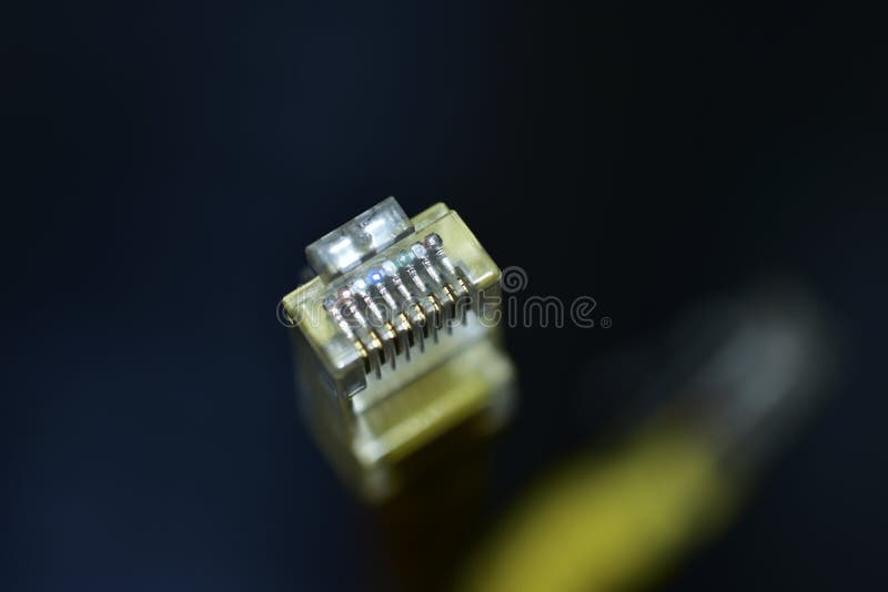 Yellow Internet Cable for Wan and Lan Router Stock Image - Image of ...