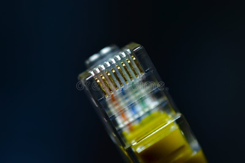 Yellow Internet Cable for Wan and Lan Router Stock Image - Image of ...