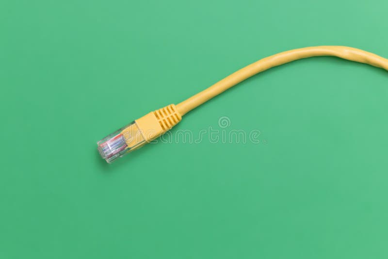 Yellow RJ45 Computer Network Connecting Cable with Clipping Path Stock ...