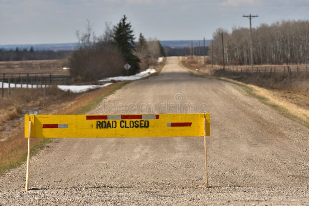 Yellow Road Closed Sign stock image. Image of isolated - 116293419
