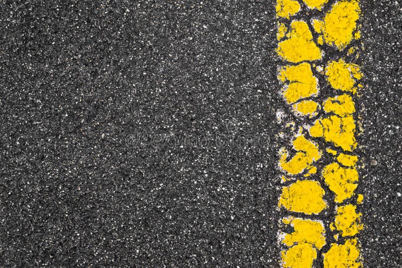 Yellow Road Marking Stripe on Asphalt Background Stock Image - Image of ...