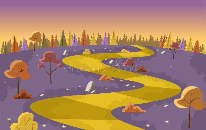 Yellow Road stock vector. Illustration of hill, clouds - 37039137