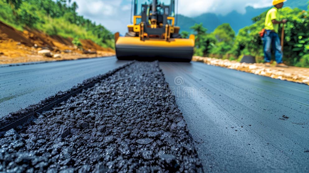 Compacting Asphalt Stock Illustrations – 166 Compacting Asphalt Stock ...