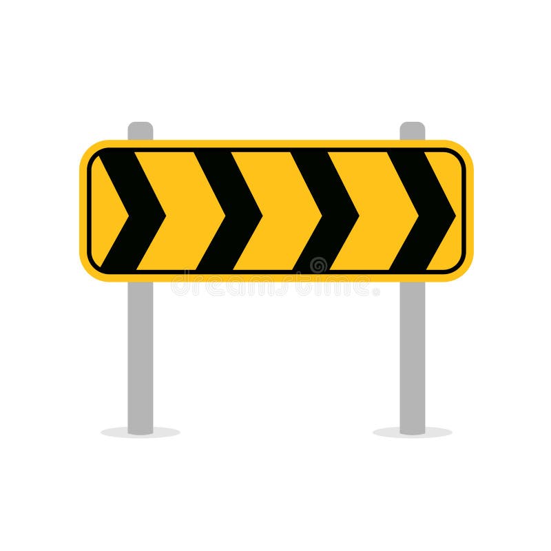 A Yellow Road Sign with Black Arrows. the Direction Indicator Stock ...