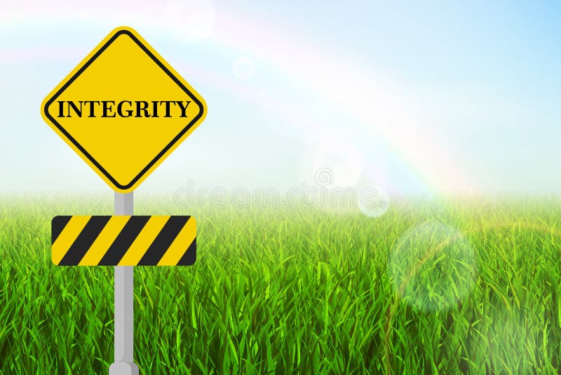 INTEGRITY Road Sign Against Clear Blue Sky Stock Image - Image of post ...