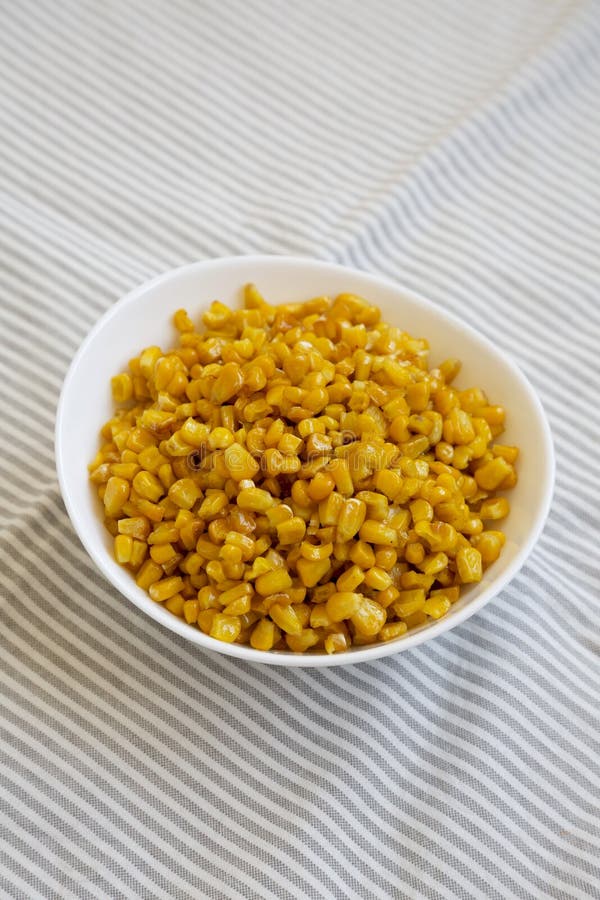 Yellow Roasted Sweetcorn in a White Bowl, Side View Stock Image - Image ...
