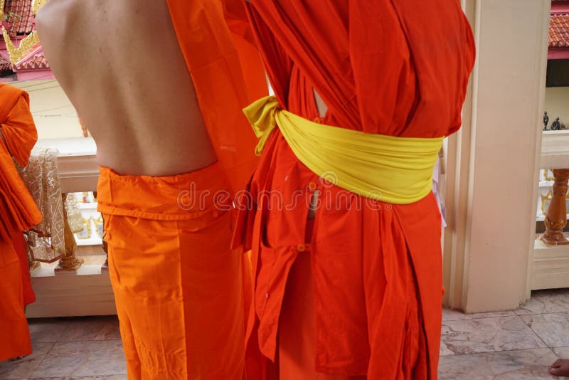 Yellow Robe of Buddhist Monks, Thai Stock Photo - Image of puja, asia ...