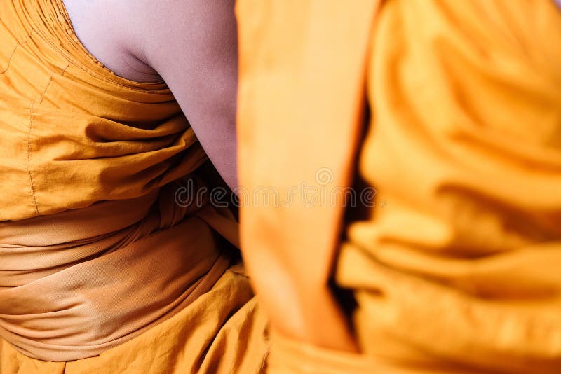Closeup on buddhist monk stock image. Image of yellow - 115708205