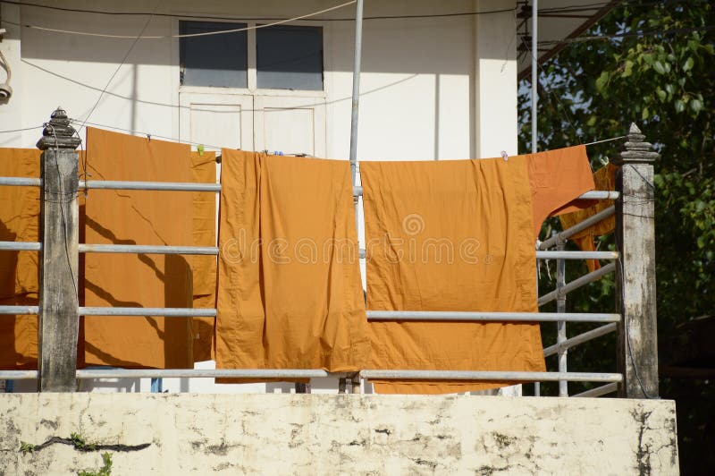 Yellow robe stock image. Image of religion, thailand - 77798019