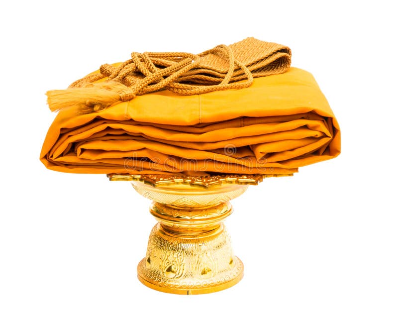 Yellow Robe isolated stock image. Image of white, brass - 38861373