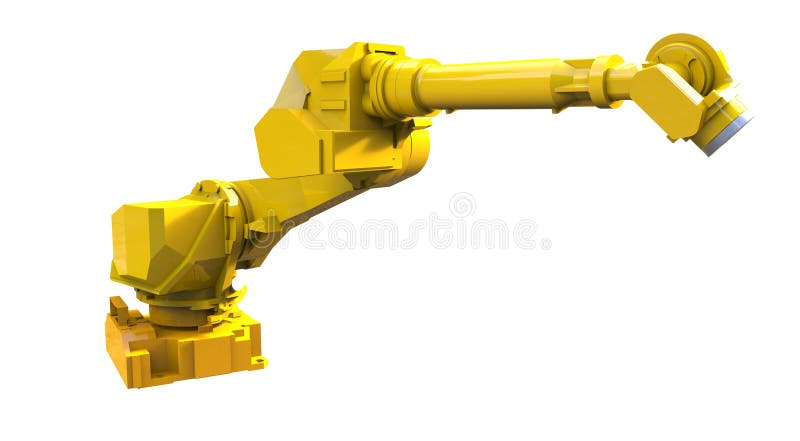 Yellow robot arm stock illustration. Illustration of robotics - 35279146