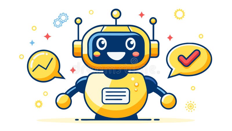 Yellow Robot Chatbot with a Smiling Face that Looks Like a Character or ...