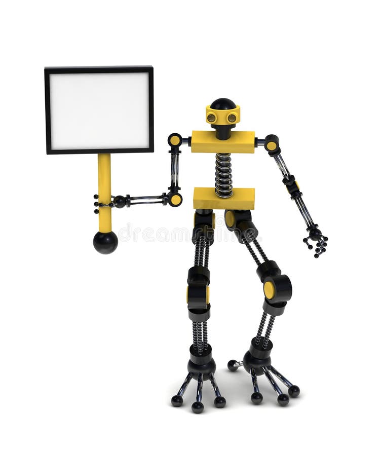 Yellow Robot stock illustration. Illustration of computer - 64715108
