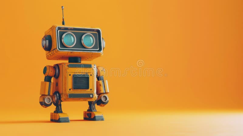 A Yellow Robot with Two Eyes and a Big Smile on Its Face, AI Stock ...