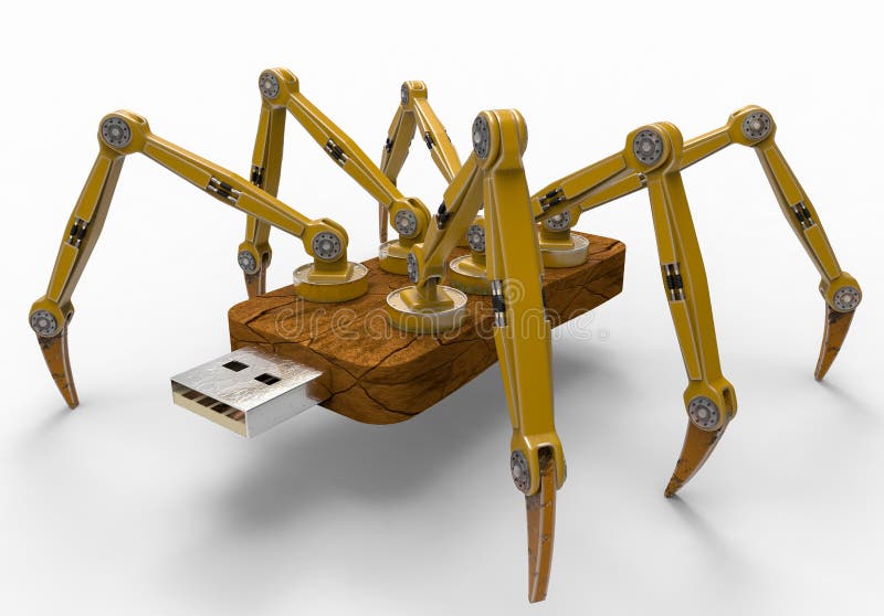 Yellow Robot USB Flash Spider Stock Illustration - Illustration of ...