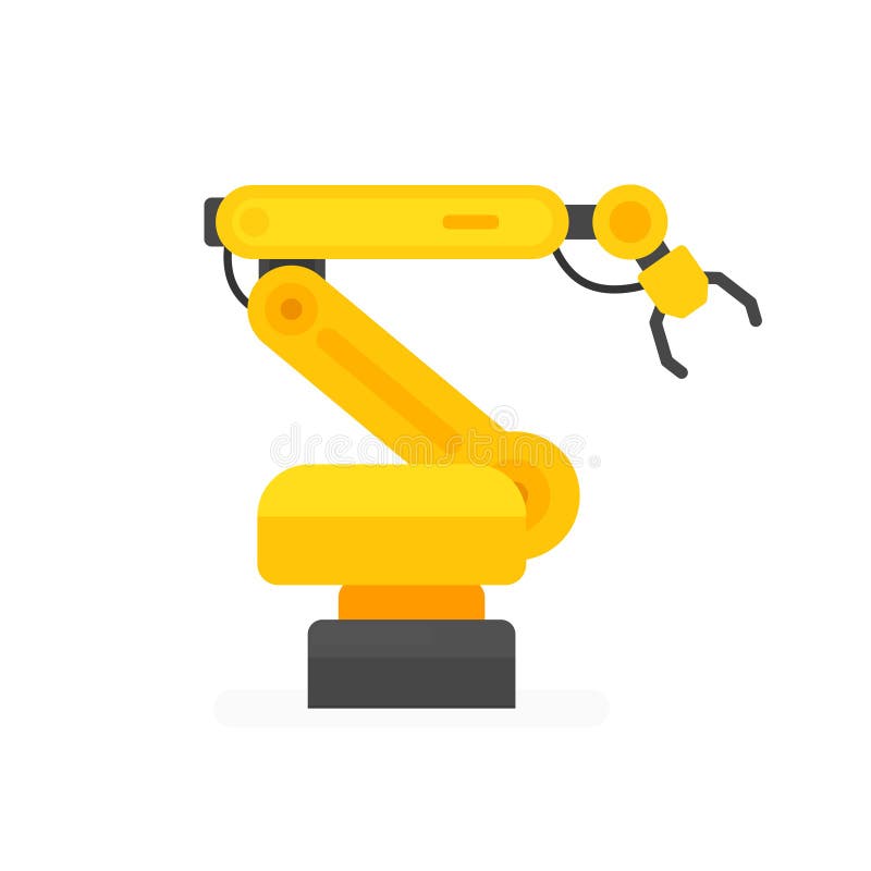 Yellow robotic arm stock vector. Illustration of industrial - 102869618