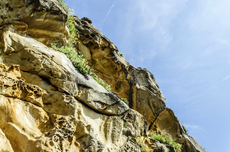 Yellow rock stock photo. Image of atlantic, yellow, rock - 37351754
