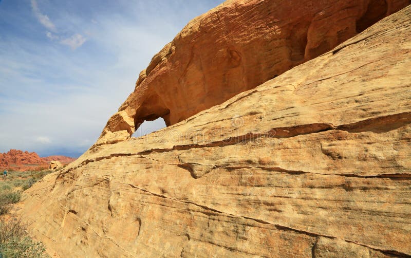 Yellow Rock with Natural Window Stock Photo - Image of valley, natural ...