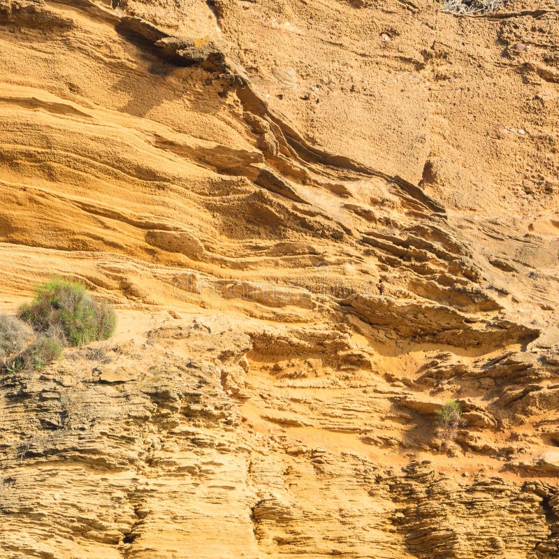 Yellow rock sediments stock photo. Image of rough, geology - 57047700