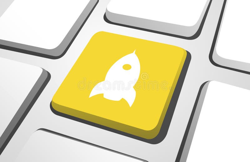 Rocket Computer Vector Logo with Simple Style Concept, Illustration of ...
