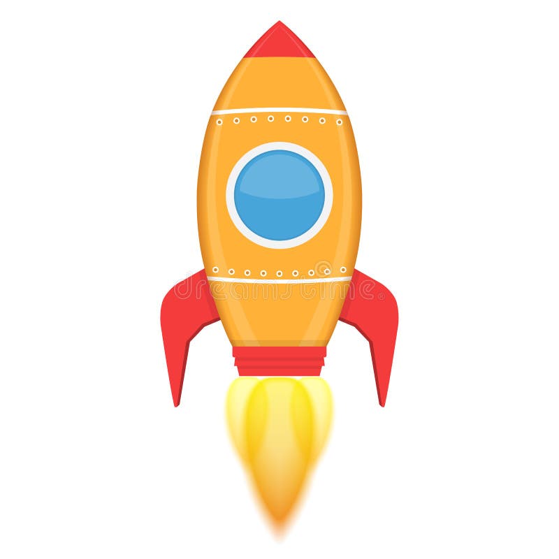 Yellow Rocket stock vector. Illustration of rocketship - 71652390