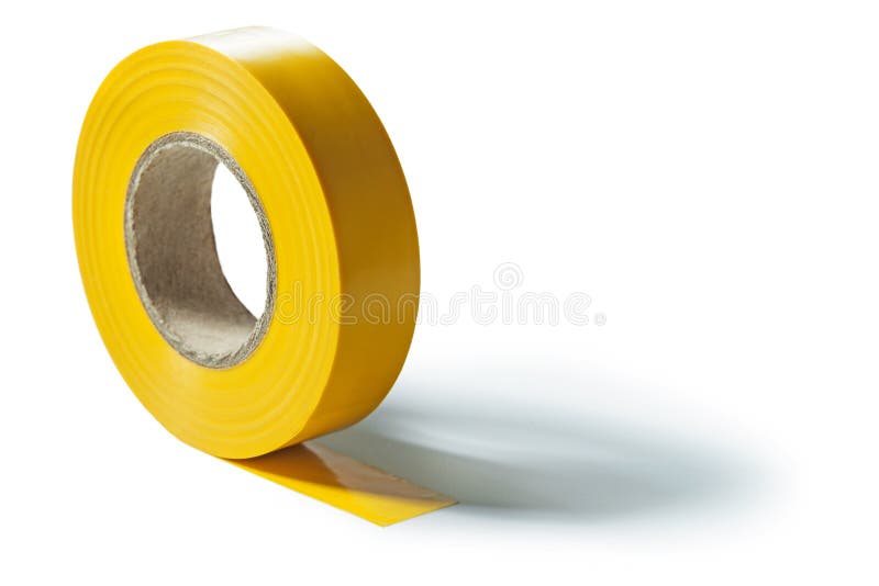 Yellow Roll of Insulation Tape Isolated Stock Image - Image of rubber ...