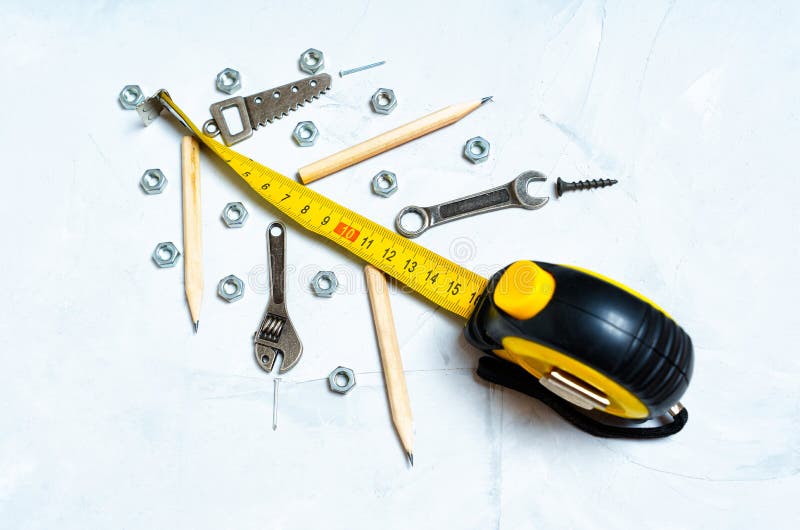 Christmas Tree Made from a Roll Meter and Tools Stock Image - Image of ...