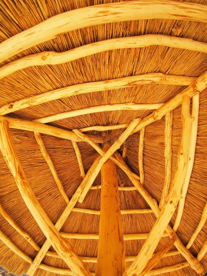 Yellow Roof is Made of Cane Stock Image - Image of yellow, natural ...