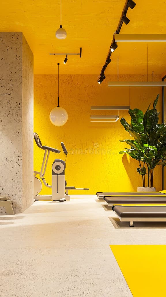 A Yellow Room with a Yellow Wall and a Yellow Floor Stock Photo - Image ...