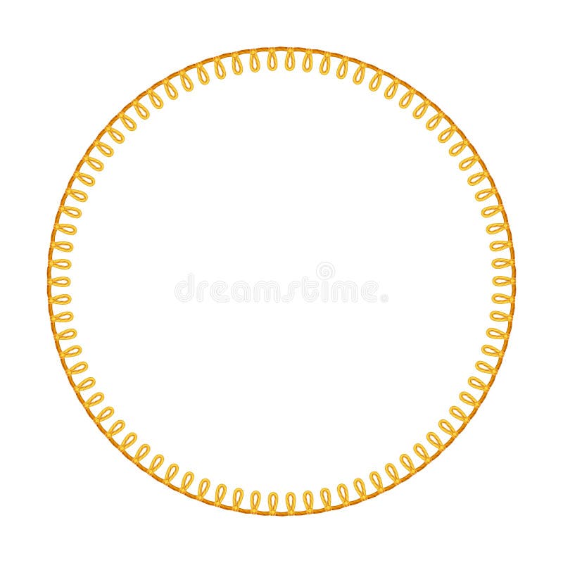 Yellow Rope Textured Stitched Round Frame Stock Vector - Illustration ...