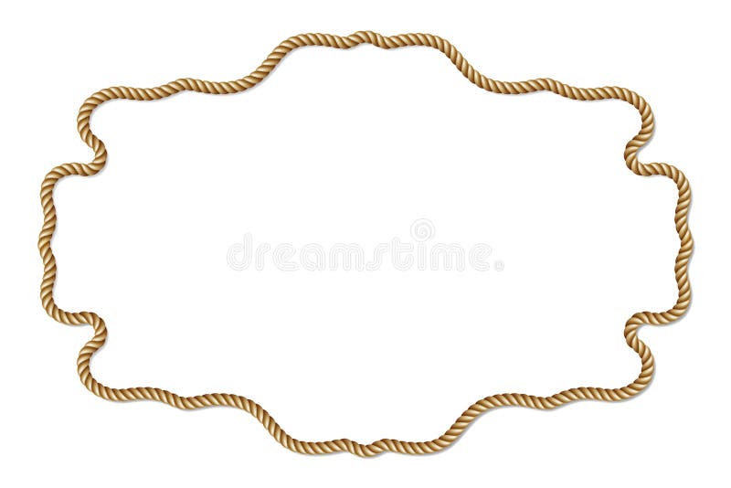 Yellow Rope Woven Vector Border, Horizontal Vector Frame, Isolated on ...