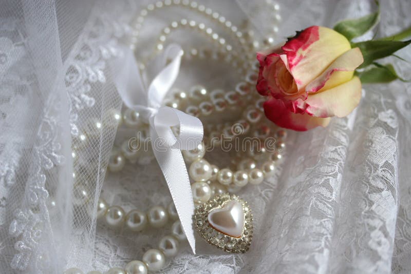 Pearls n Lace stock image. Image of rose, white, pearls - 1398837