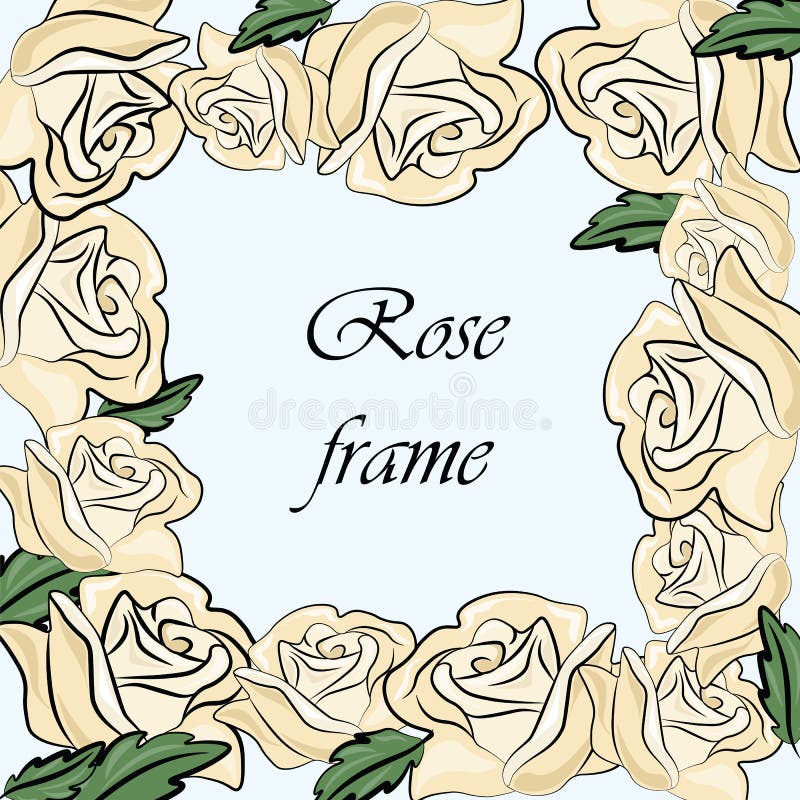 Yellow Rose flower frame stock vector. Illustration of bouquet - 71742012