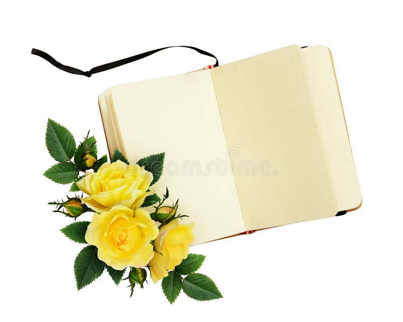 Notebook and rose flowers stock image. Image of beautiful - 39559757