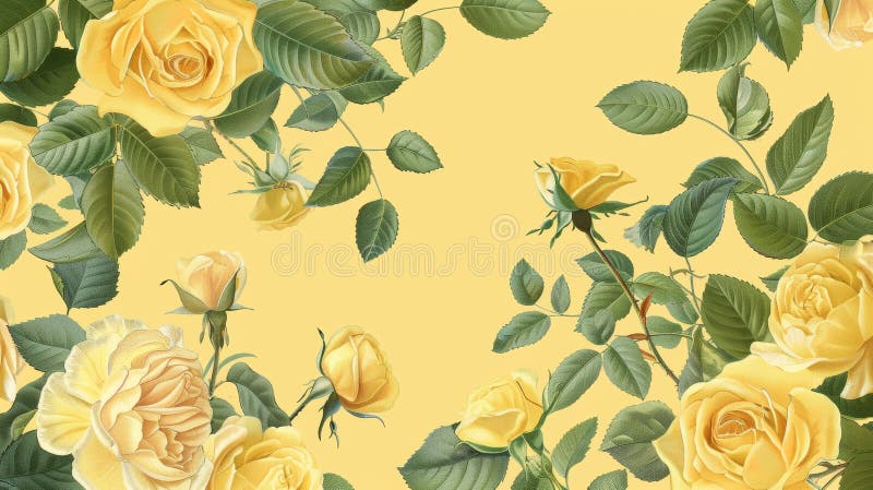 A Yellow Rose Template Card for Greetings, Invitations, Weddings ...