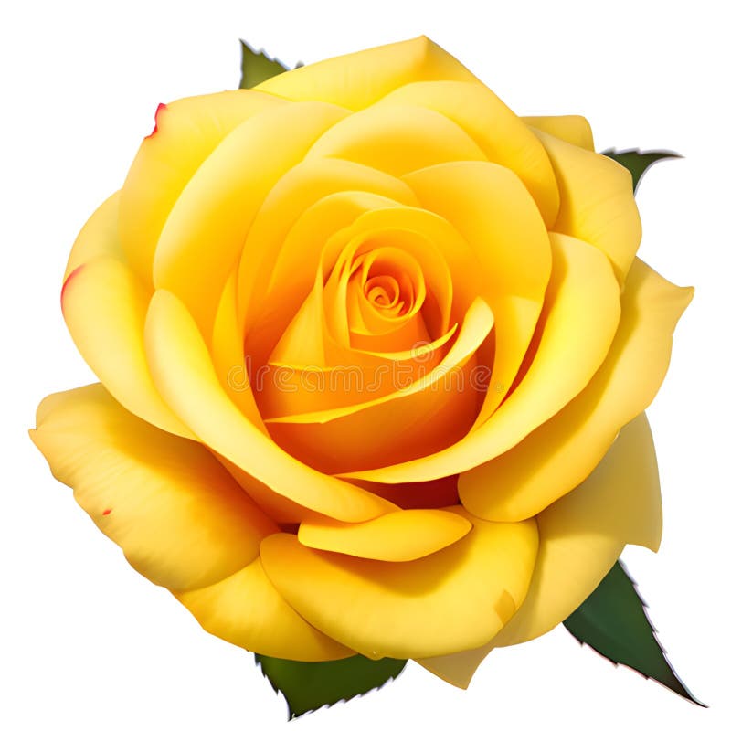 Yellow Rose Flower Top View Isolated on White Background, Ai Generated ...