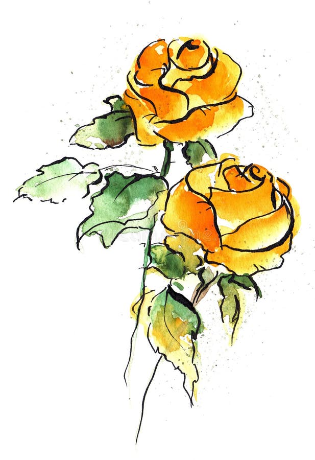 Stylized roses stock illustration. Illustration of nature - 5950011