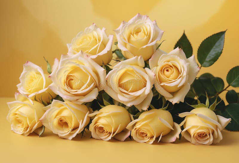 Yellow Roses Background. Bunch of Pastel Yellow Roses, Yellow ...