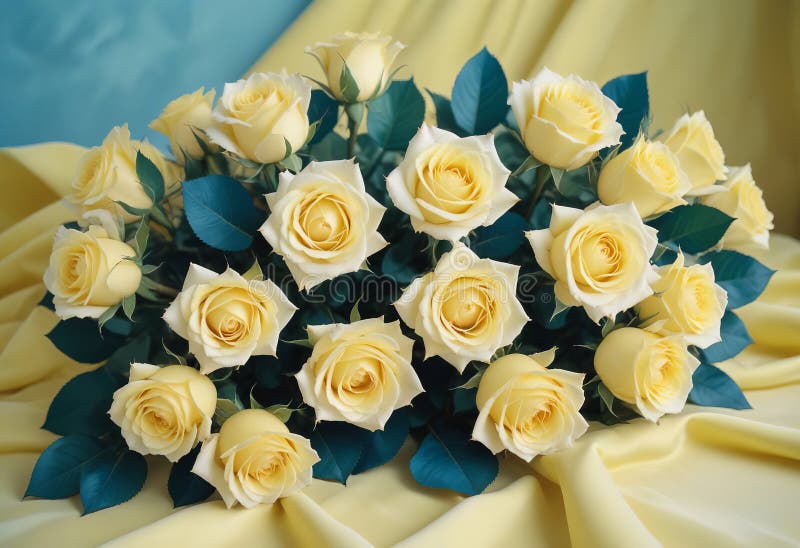 Yellow Roses Background. Bunch of Pastel Yellow Roses, Yellow ...