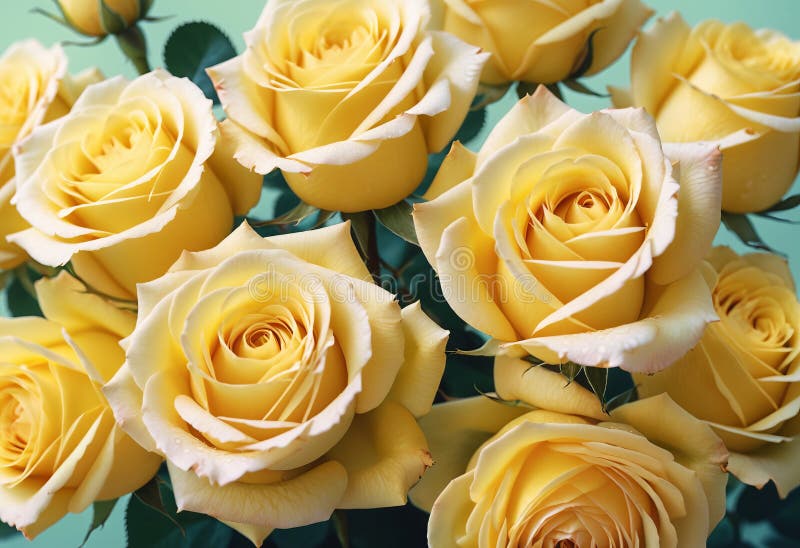 Yellow Roses Background. Bunch of Pastel Yellow Roses, Yellow ...